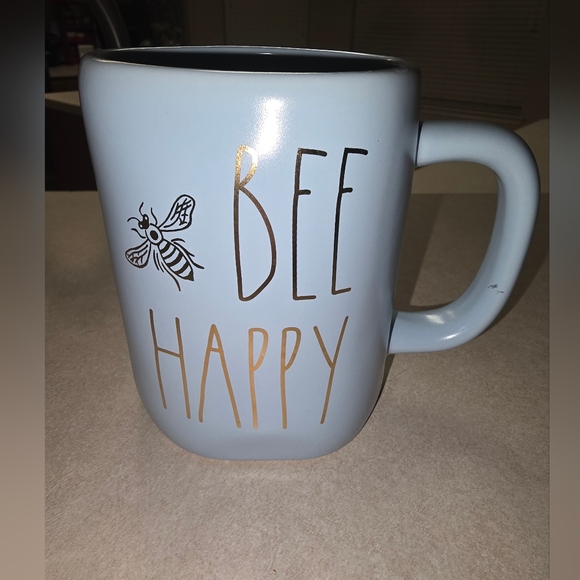 Rae Dunn | Dining | Rae Dunn Bee Happy Light Blue Mug Excellent ...